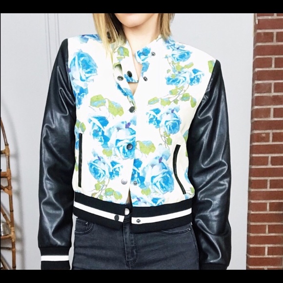 Mural | Jackets & Coats | Mural Turning Rose Letterman Jacket | Poshmark